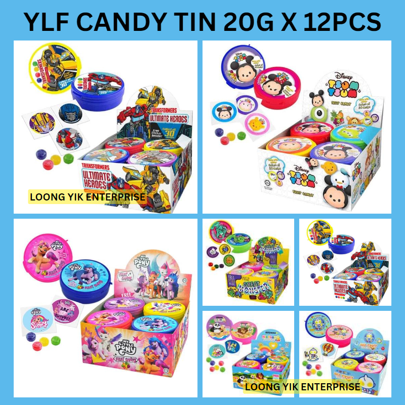 YLF TIN CANDY 20G X 12PCS ( GREAT MONSTER / JUSTICE LEAGUE / KOUKOU ...