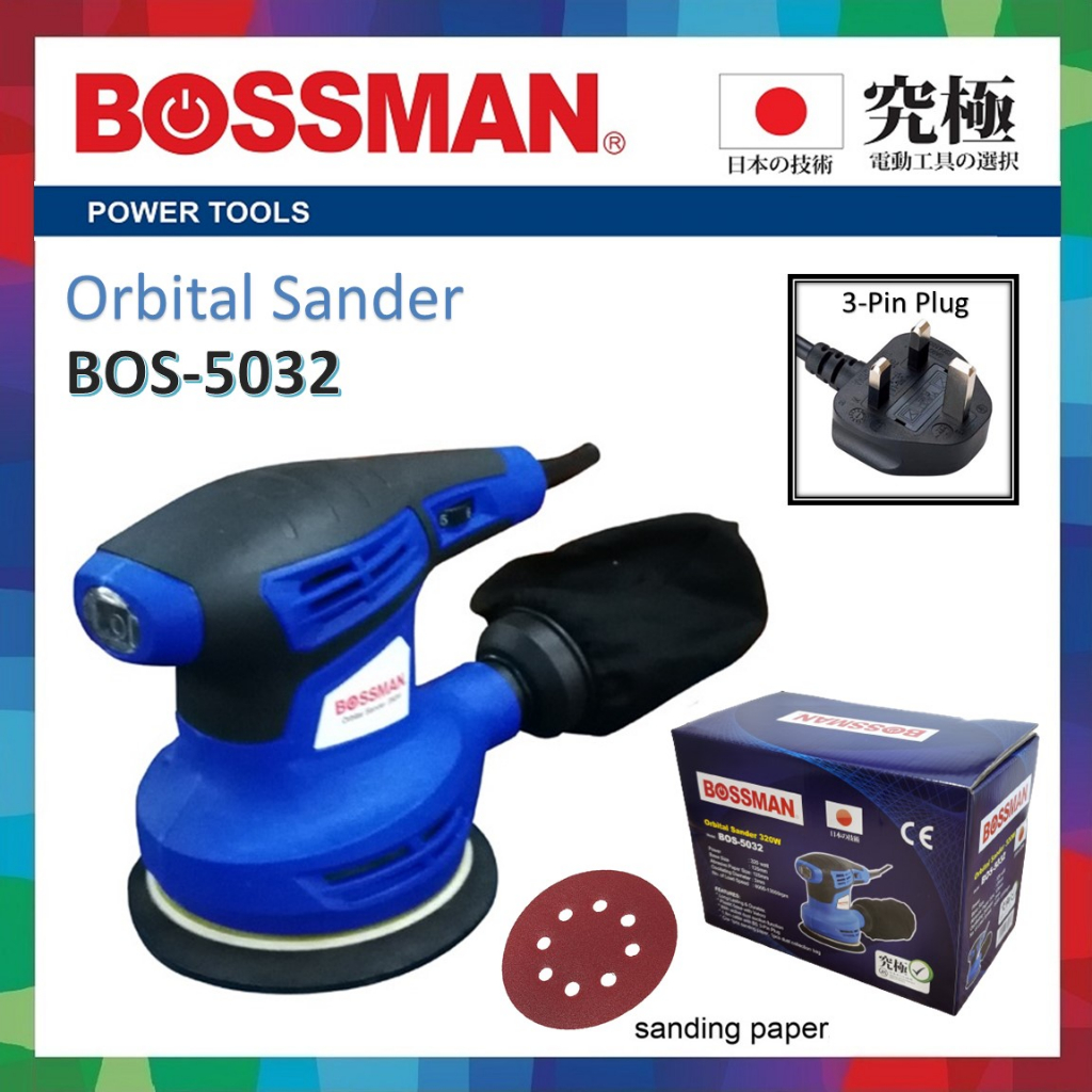 BOSSMAN 5" Orbital Sander BOS5055 BOS5032 / Mesin Sander / Mesin pelas ...