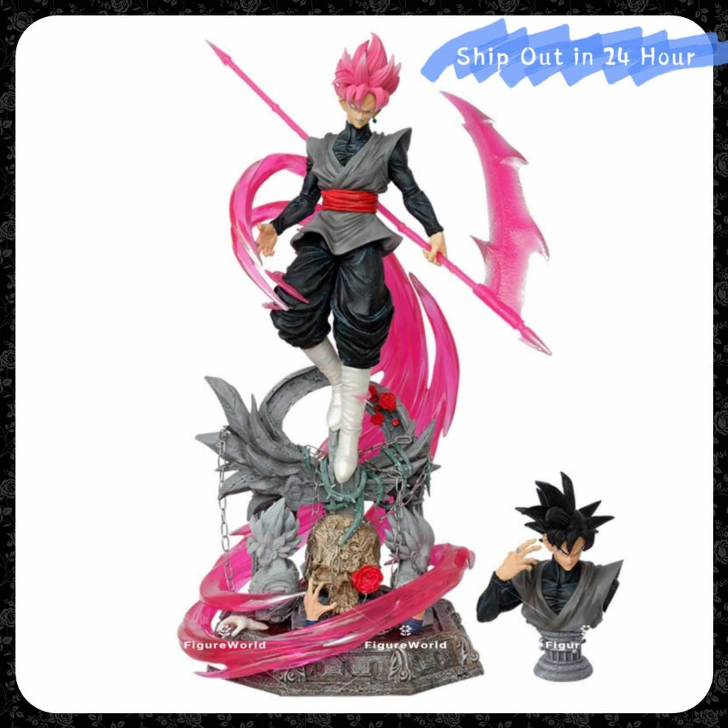 Stock55cm DRAGON BALL YUNQI PINK GOKU ZAMASU LIGHT UP FIGURE STATUE ...