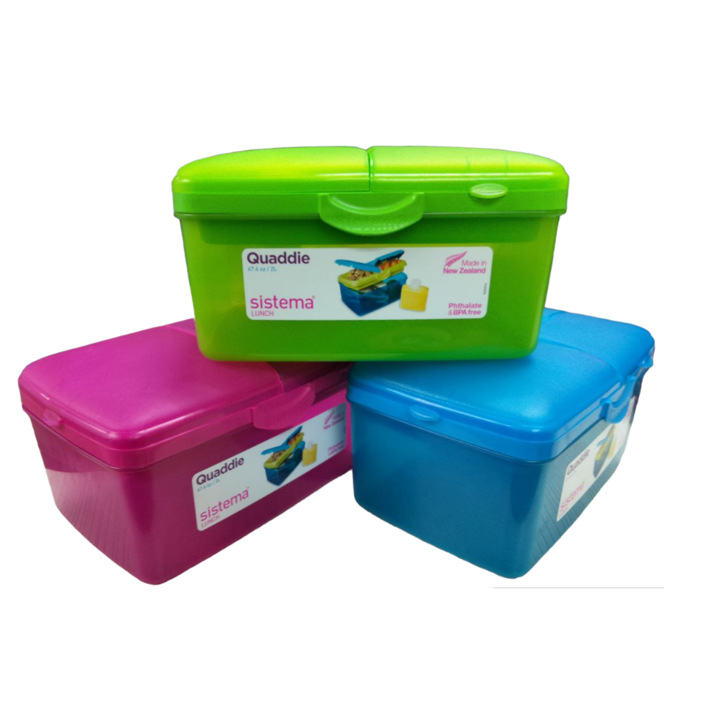 Sistema Lunch 2L Quaddie Lunch Box Food Storage - Assorted Colours ...