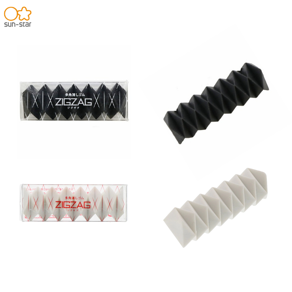 Sun-Star Stationery Zigzag Eraser White/Black (2022) | Shopee Philippines