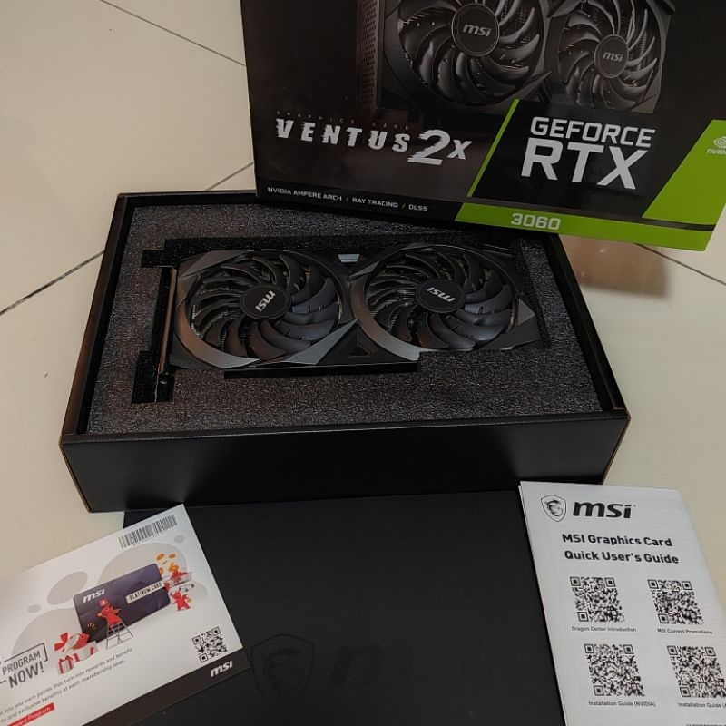 MSI NVIDIA VENTUS 2X RTX 3060 12GB OC GDDR6 LIKE NEW WITH BOX | Shopee ...