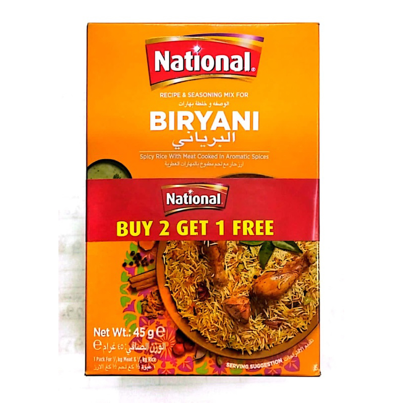 National Trio Pack Biryani 45gm Spice Mix Masala / Rempah Powder ...