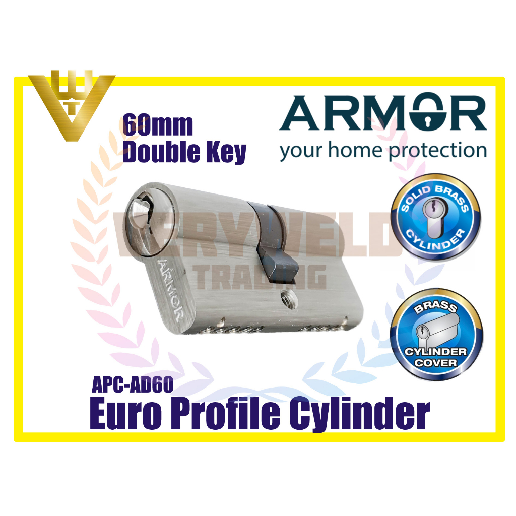 VERYWELD ARMOR Euro Profile Cylinder 60mm / Double Key / Grill Door ...