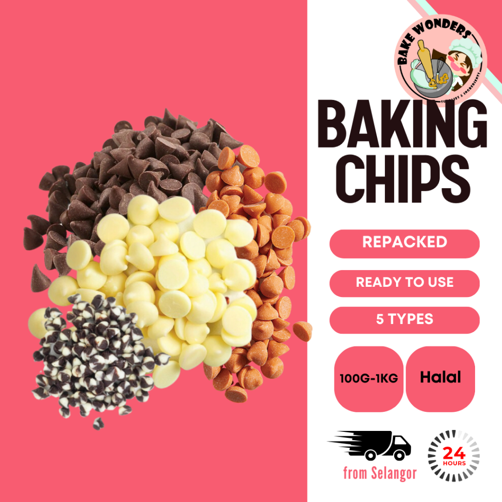 Premium Dark Compound Chips/ White Chocolate Chip/ Butterscotch Chips/ Salted Caramel Chips ...