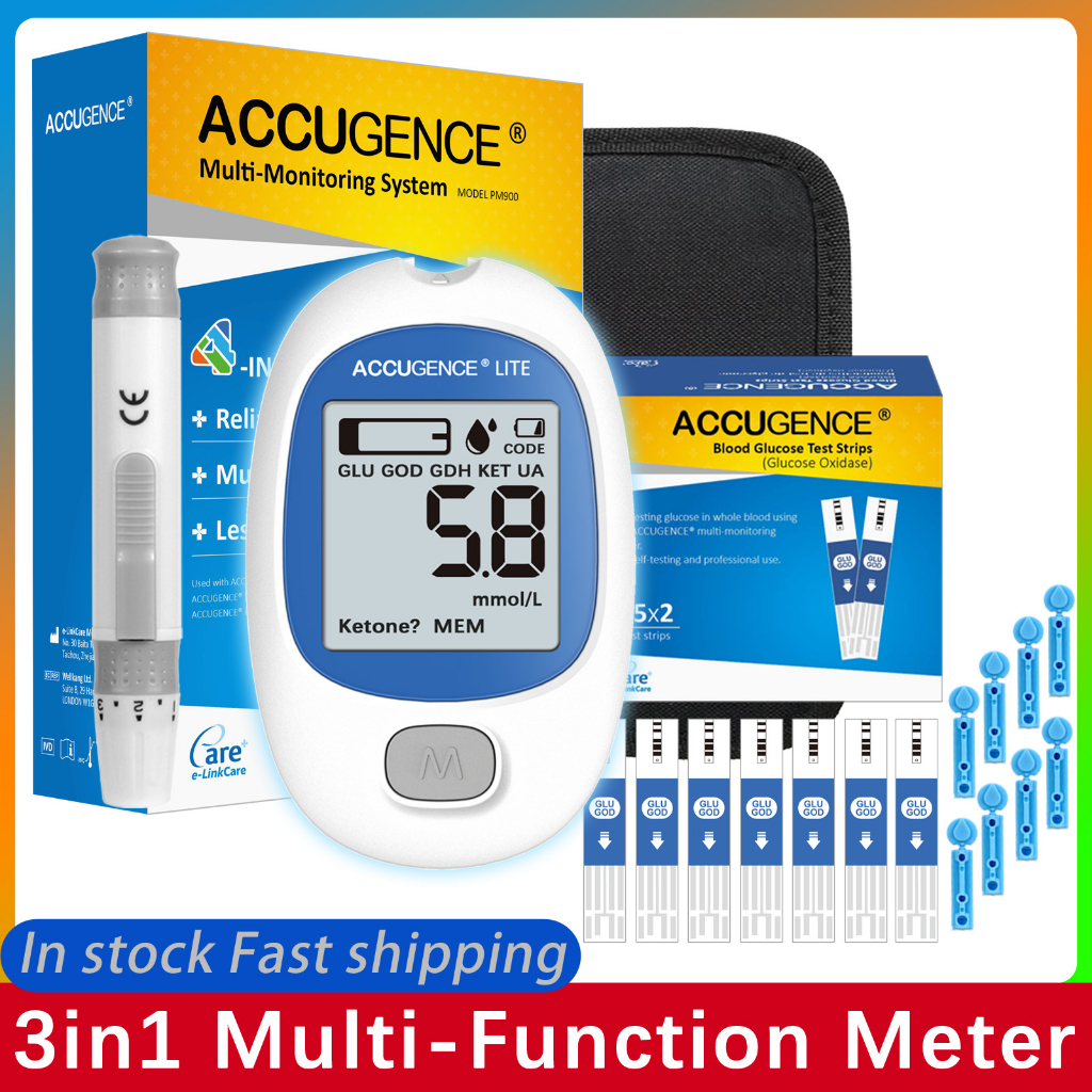 Blood Glucose Monitor Kit. With 4in1 Blood Glucose Blood ketone Uric ...
