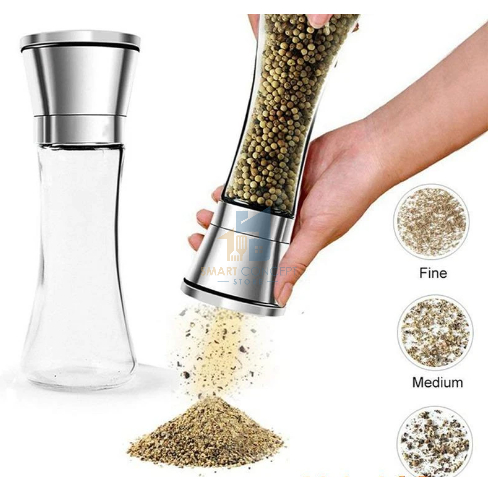 Pepper Grinder Stainless Steel Glass Salt Spice Mill Multifunctional ...