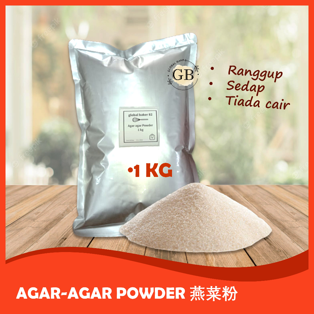 AGAR-AGAR POWDER / SEBUK AGAR-AGAR / 燕菜粉 - 1 kg (HALAL) | Shopee ...
