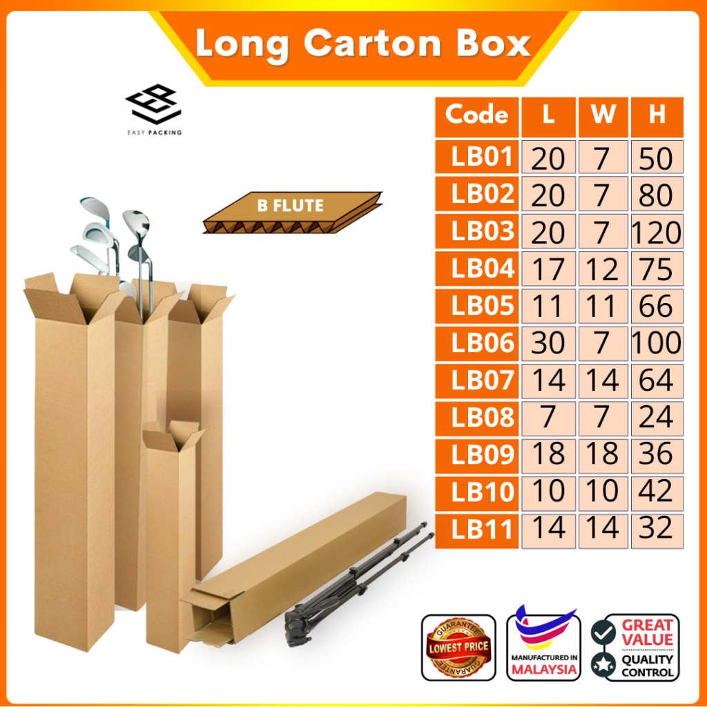Long Box Carton Box Packing Box Packaging Box Panjang Kotak Small Paper ...