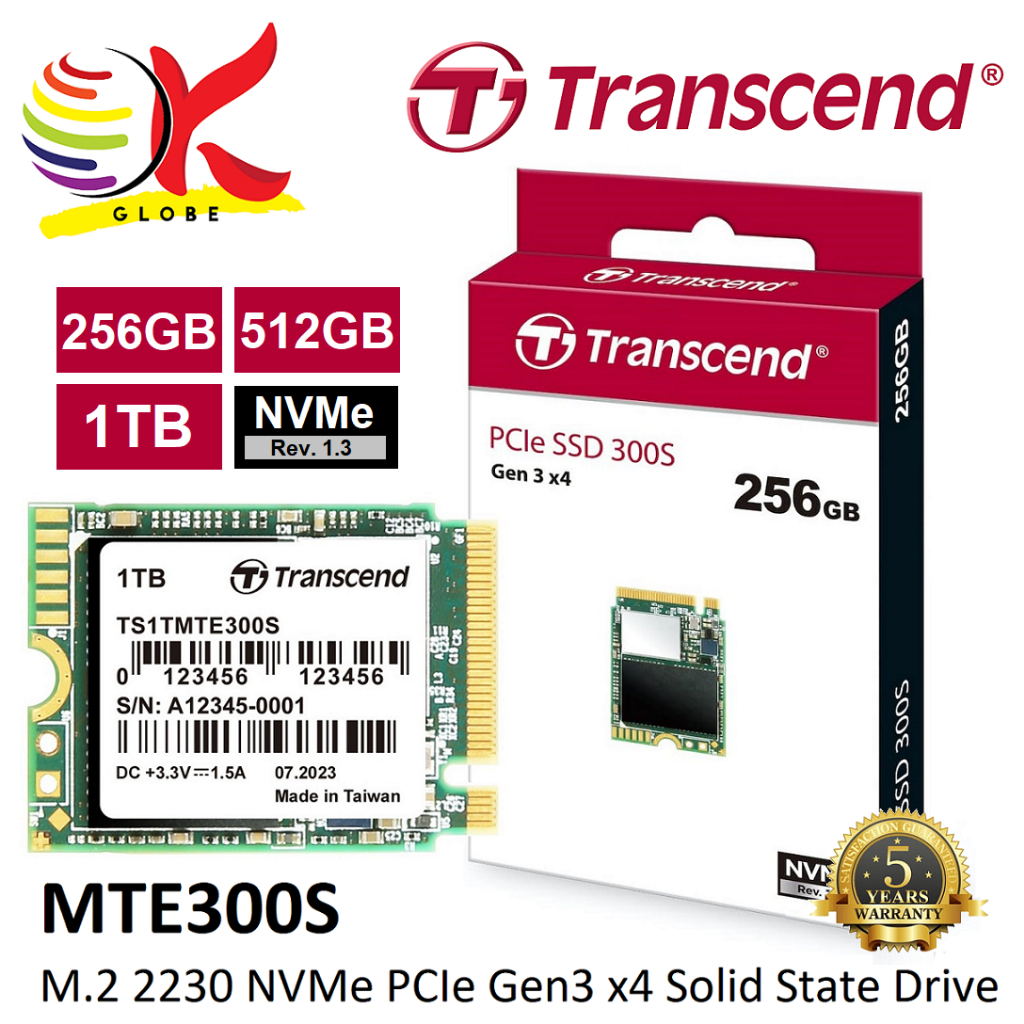 TRANSCEND INT SSD MTE300S NVME PCIE GEN 3X4 M.2 2230 INTERNAL SOLID ...