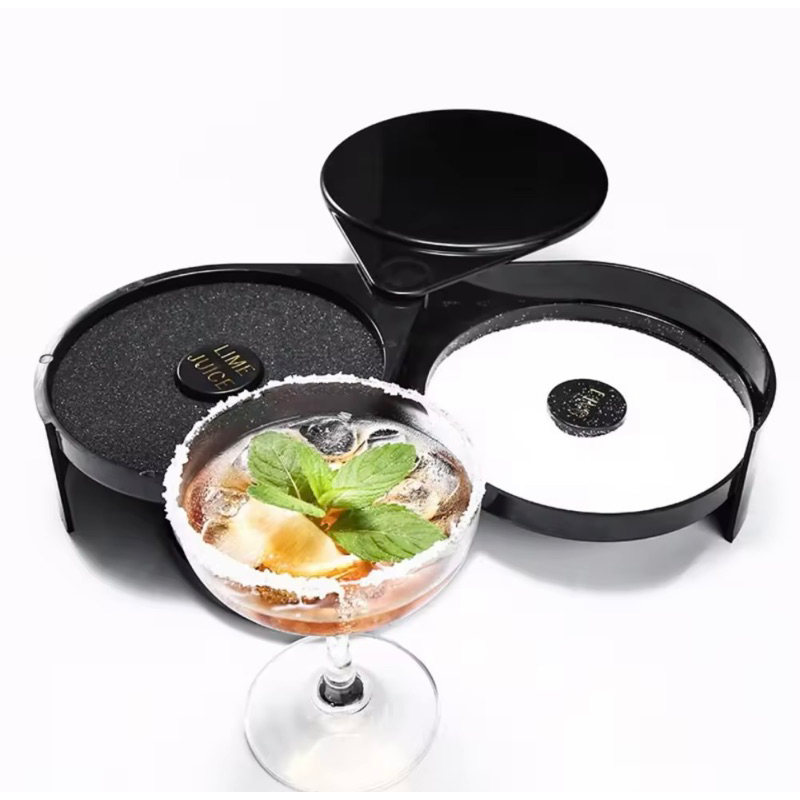 3 Tier Bar Salt / Lime / Sugar Glass Rimmer Bar Tool Margarita and ...