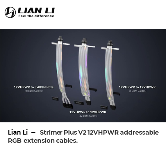 Lian Li Strimer Plus V2 12VHPWR addressable RGB extension cables For ...