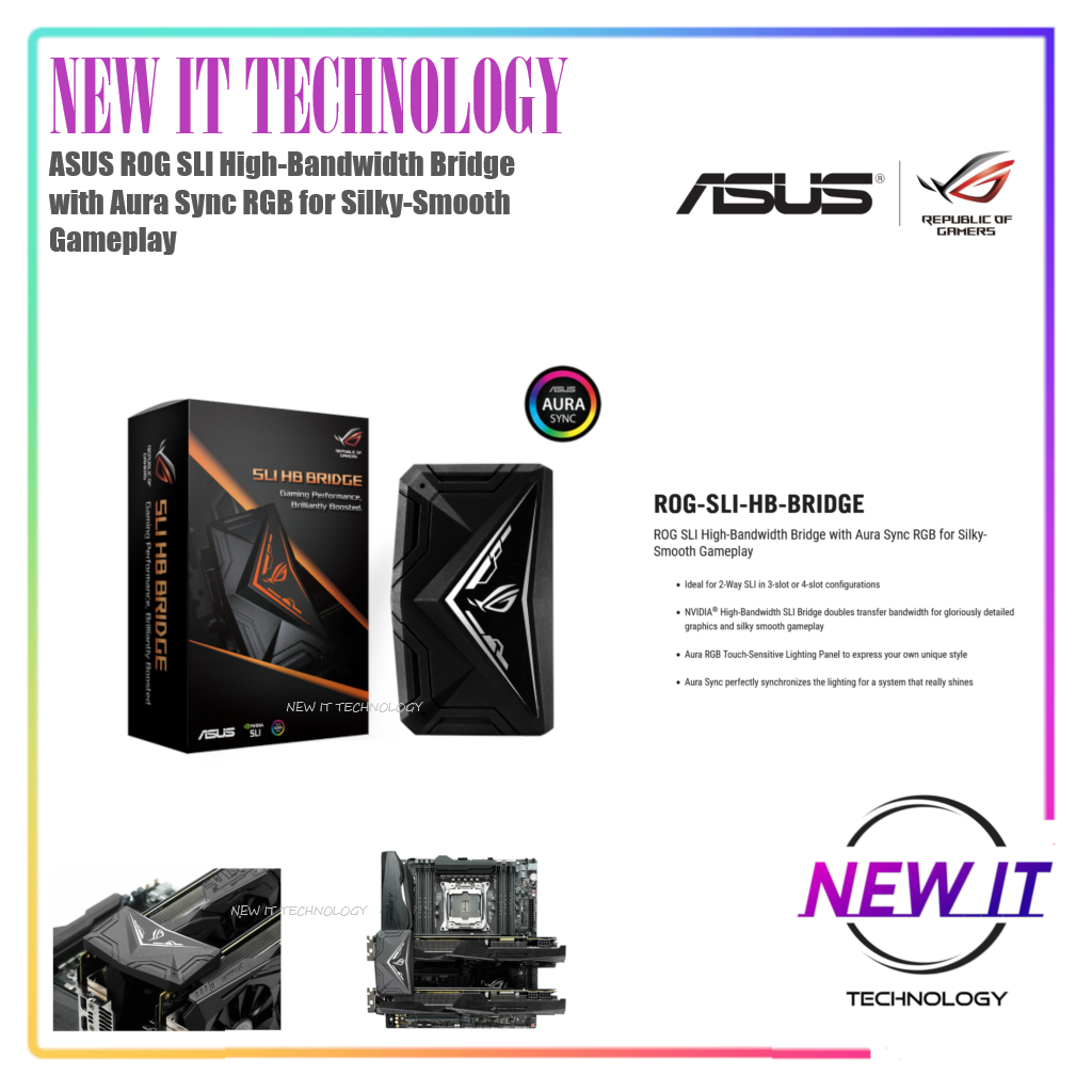 Asus ROG SLI HB High-Bandwidth Bridge 3-Way For Graphic Card GPU with ...