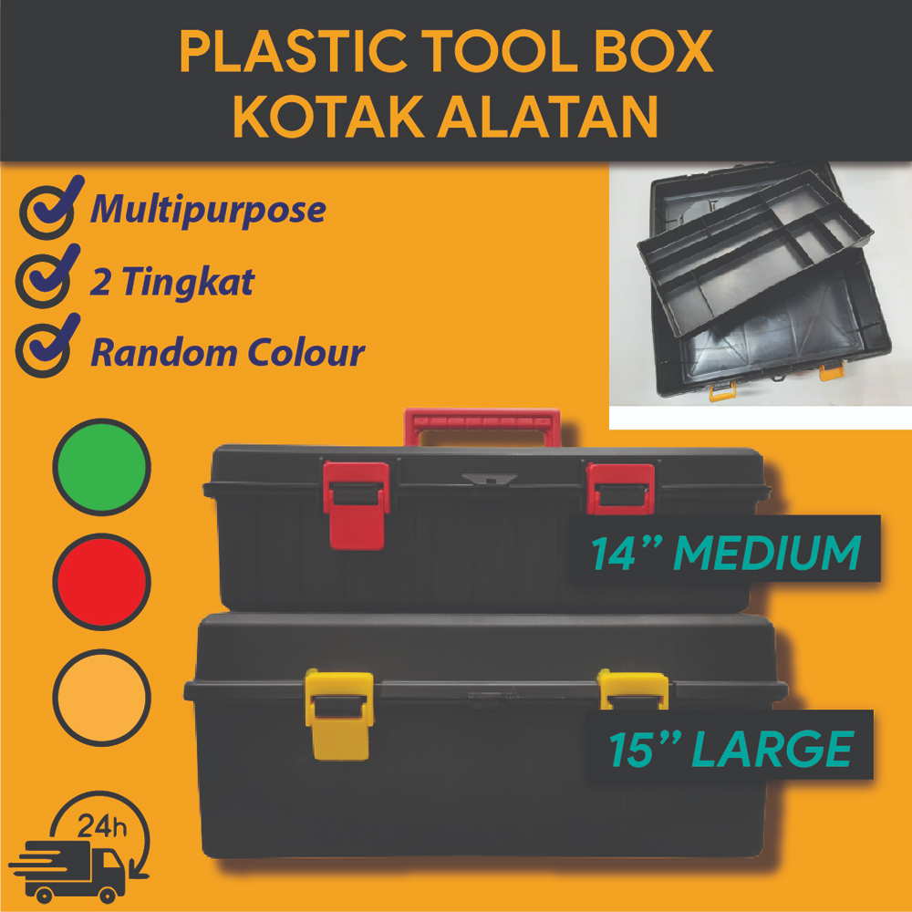 Plastik Kotak Alatan / HEAVY DUTY Toolbox Plastic Multi-purpose Tools ...