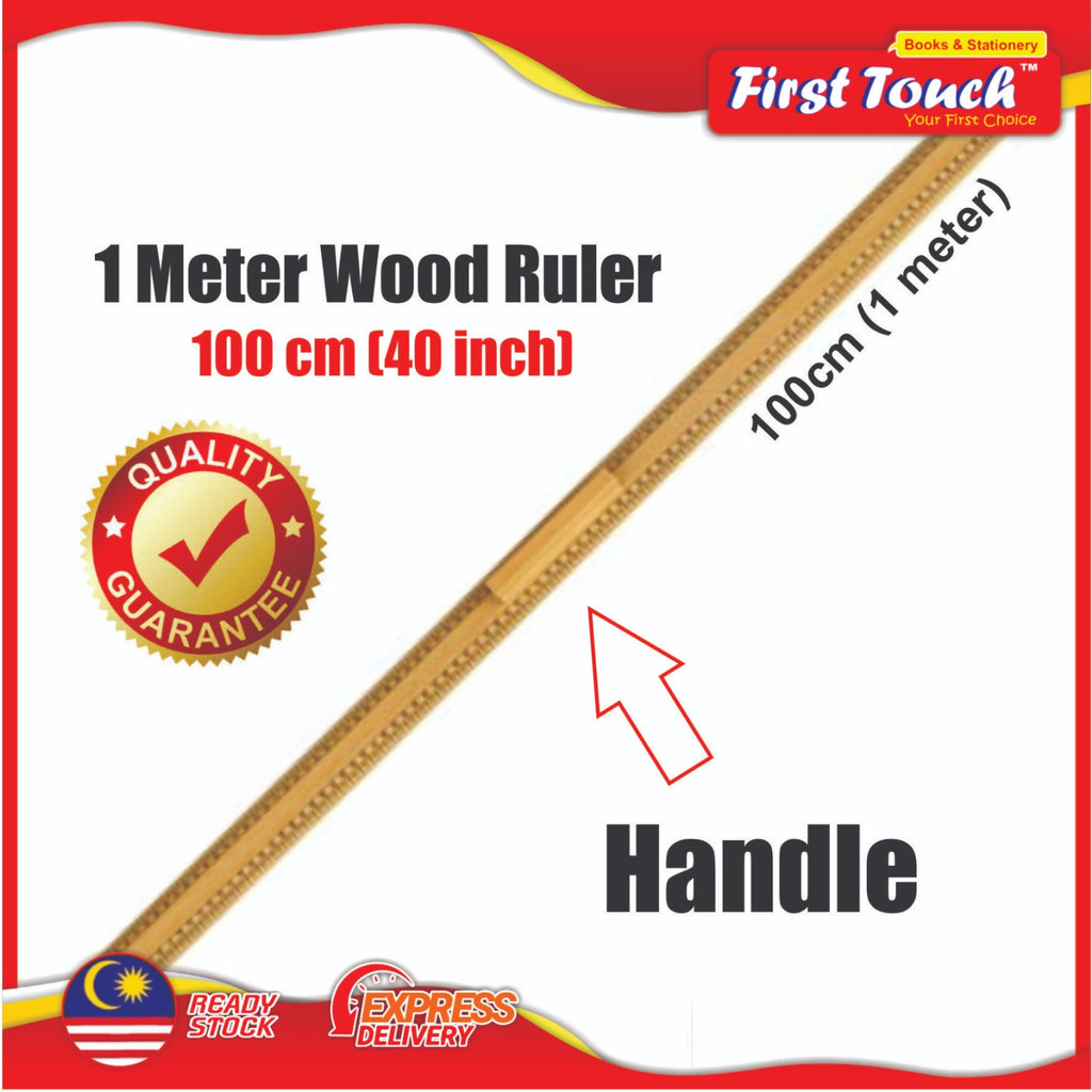 KAYU Wood Ruler 100cm 1meter with Handle Long Wood Builder Tailoring ...