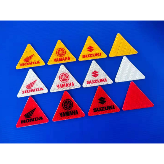 Sticker Reflective Mud Guard Suzuki Honda Yamaha Sticker Segitiga ...