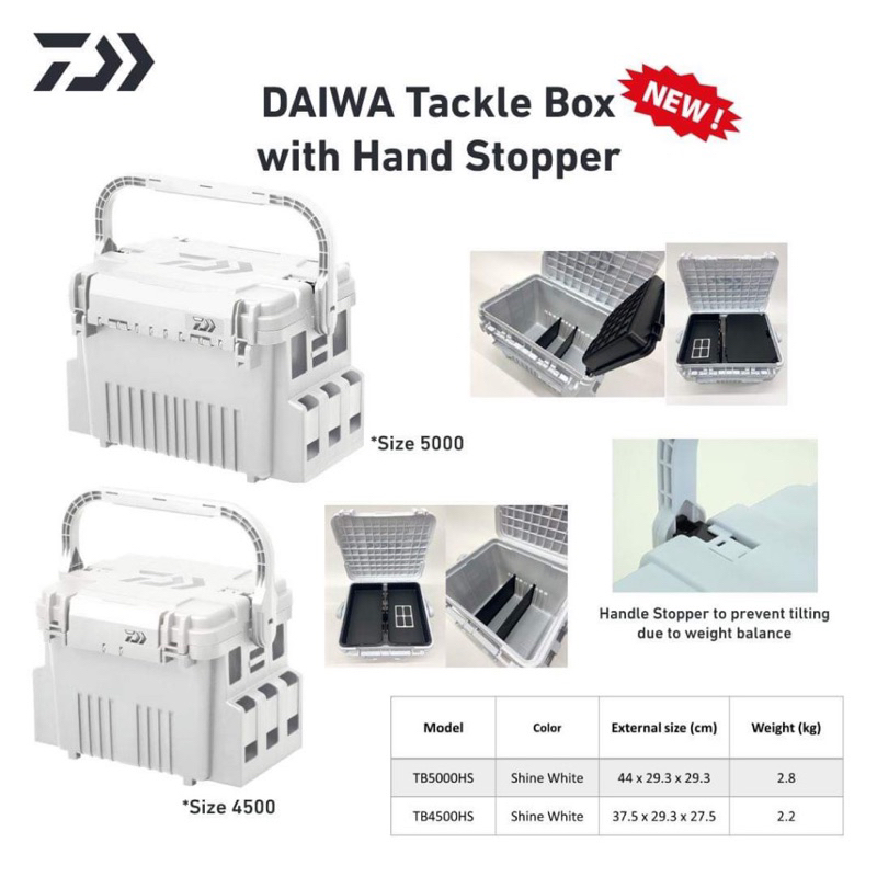 DAIWA TACKLE BOX TB4500HS SHINE WHITE | Shopee Philippines