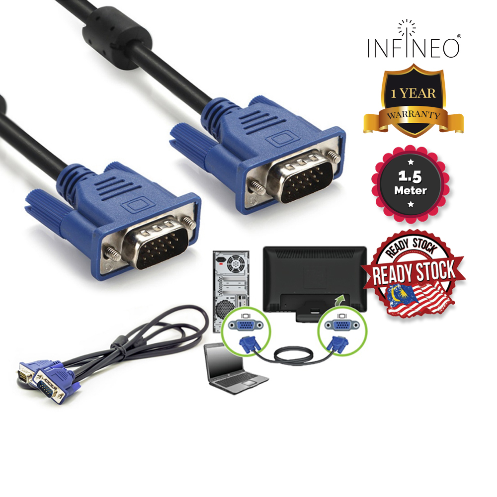INFINEO VGA Cable Male to Male Computer Monitor High Resolution Cable ...