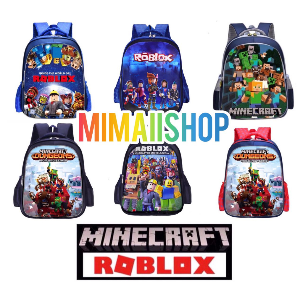 Kids Boy Girl Backpack Roblox & Minecraft Boboiboy school primary pre ...