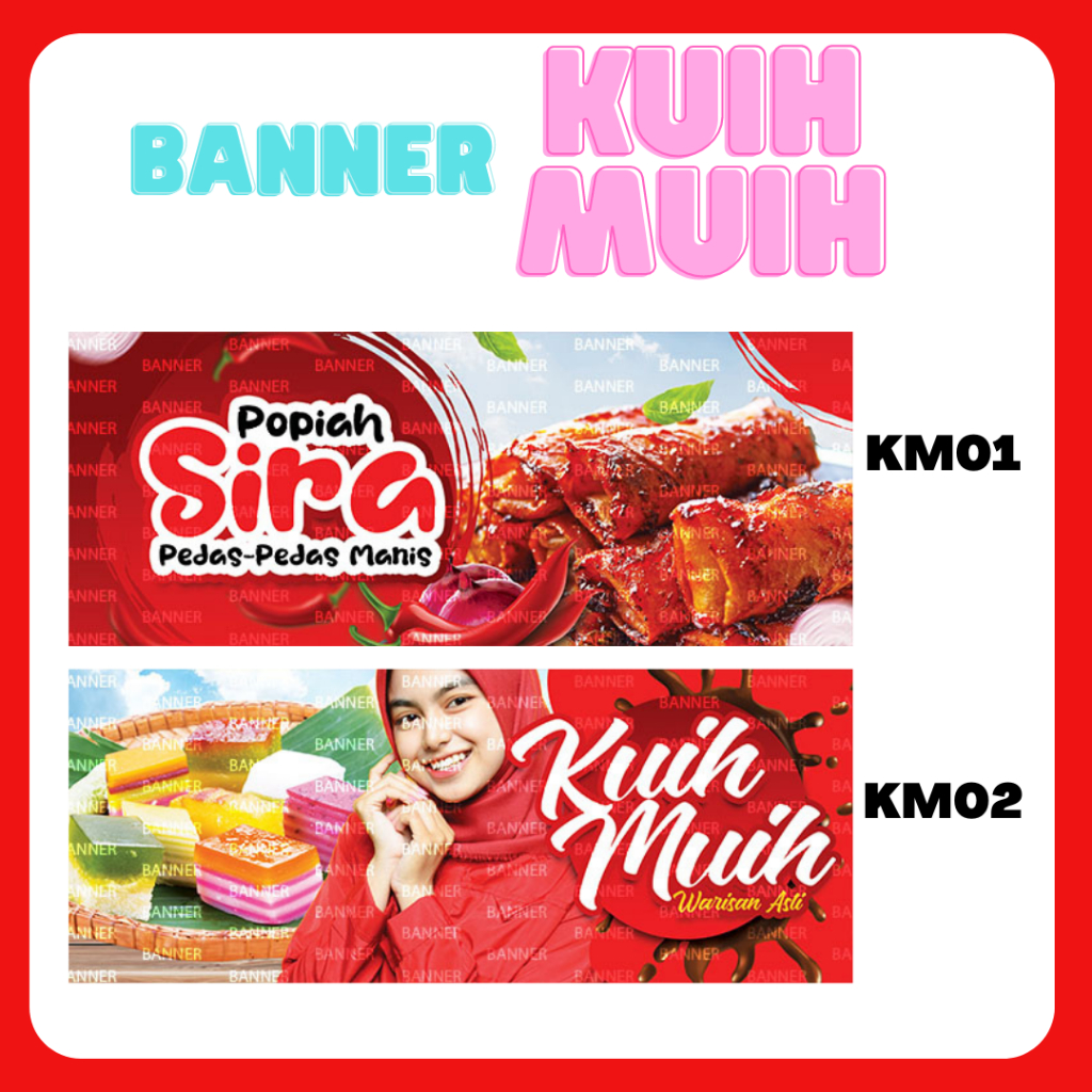 Banner Kuih Muih Streamer Popia Sira Popiah Basah Putu Bamboo Bomboloni ...