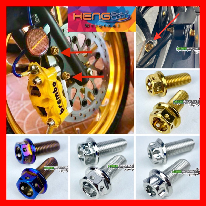 (1 BIJI) SKRU BRACKET CALIPER BREK FORK ARM DEPAN BELAKANG YAMAHA HONDA ...