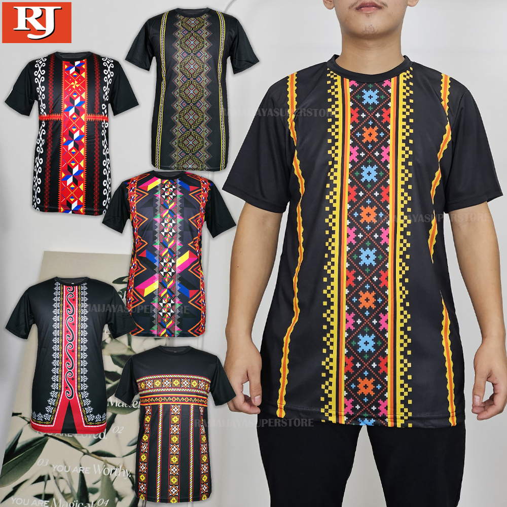 HOT Unisex Baju Batik Jersey Traditional Etnik Sabah Sabahan Tshirt ...