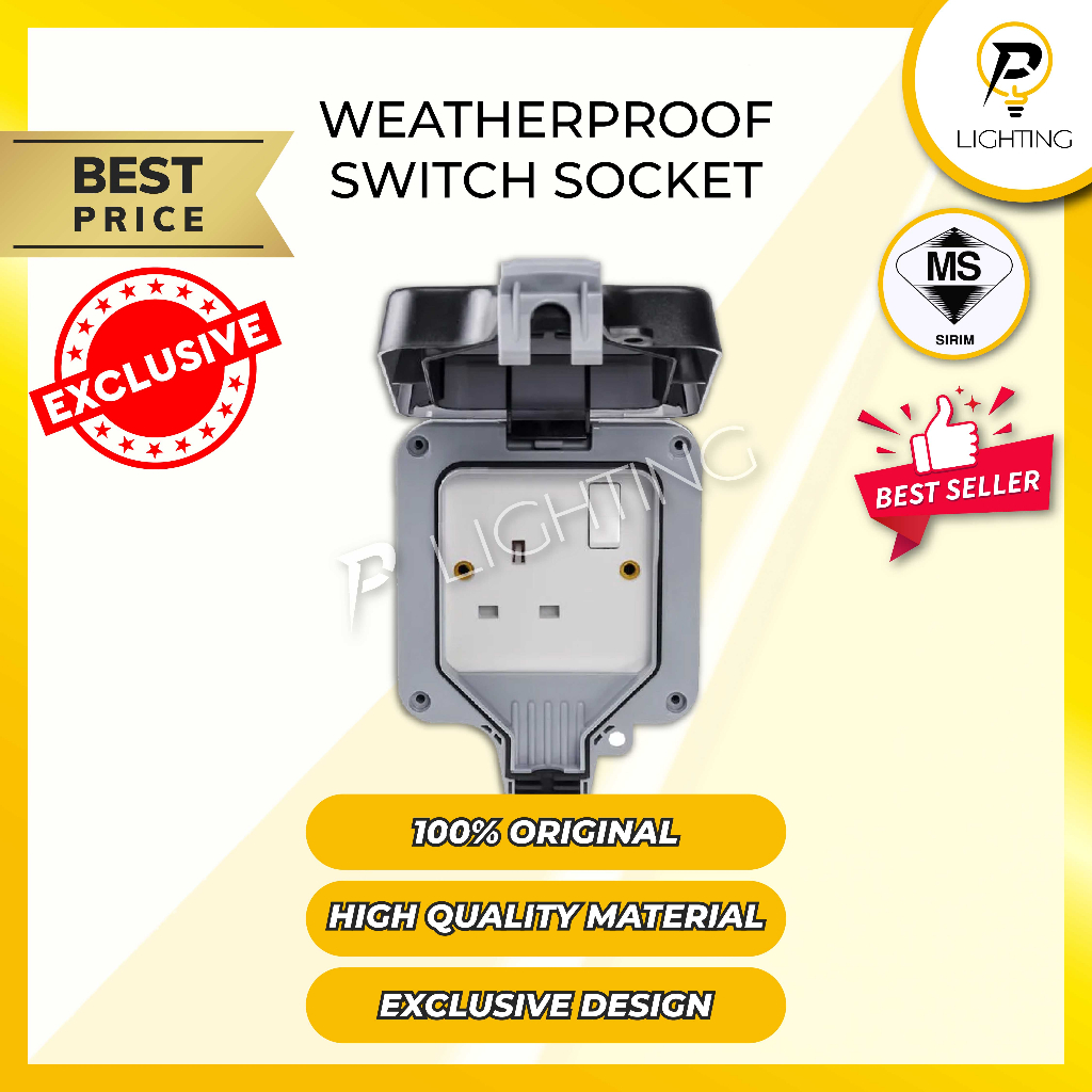 Heavy duty IP66 13A switch socket weather/waterproof outdoor | Shopee ...