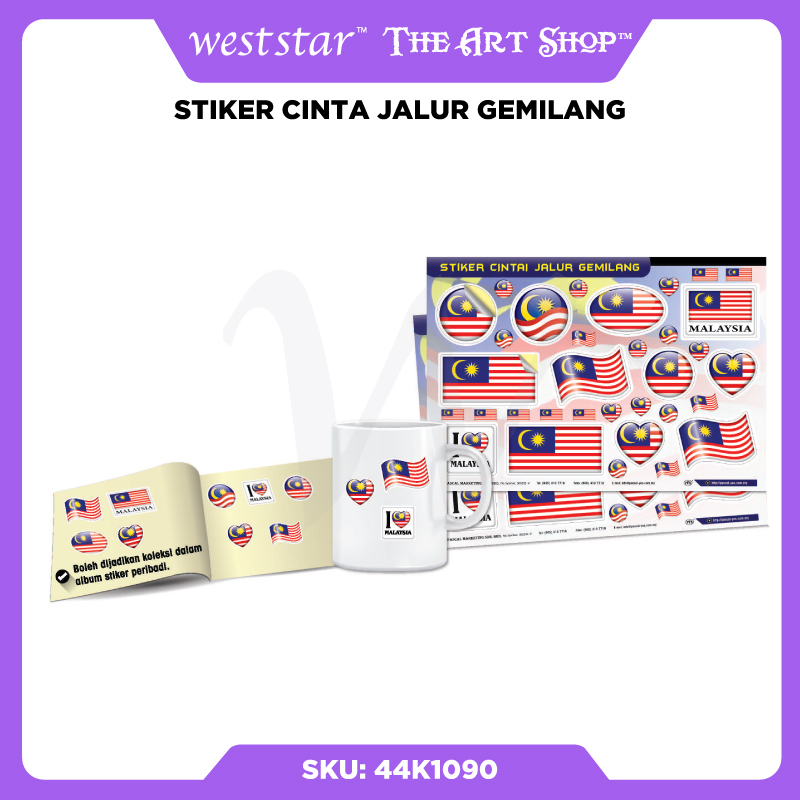[Weststar Tas] Merdeka K1090 Sticker Love Line Gemilang Sticker Flag ...