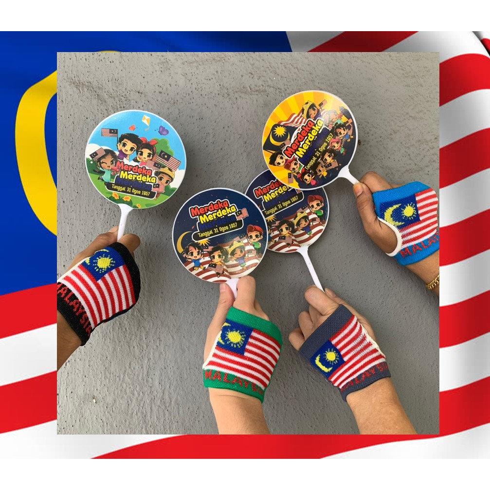 Bendera Merdeka flag merdeka fan pen jalur gemilang wrist band hand ...