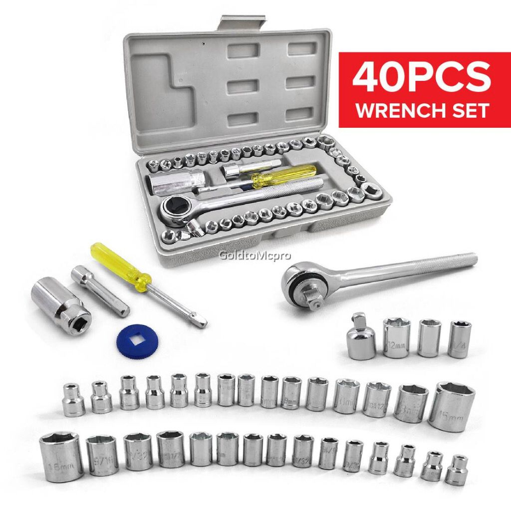 Zhongxin Drive Metric Socket Wrench Set 40 PCS | Shopee Philippines