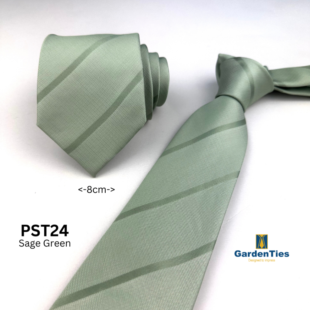 SAGE GREEN Plain Tie, Tali Leher Lelaki Hijau Cair, Sage Green Tie ...
