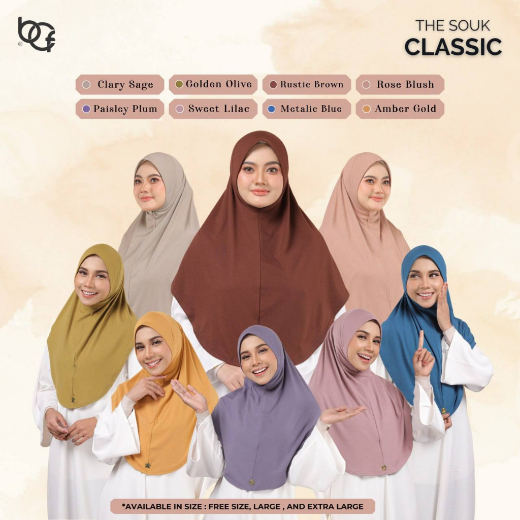 Hijab Souk Freesize Back Raya by Bcf Comfortable to Wear Hijab Cover ...