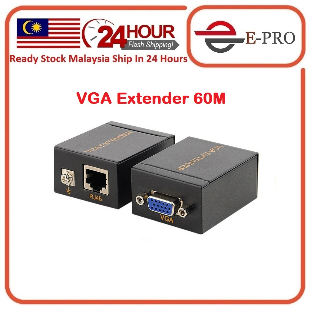 VGA Extender 60M Over RJ45 Cat6 60M Ethernet LAN RJ45 Cable 60M Adapter ...