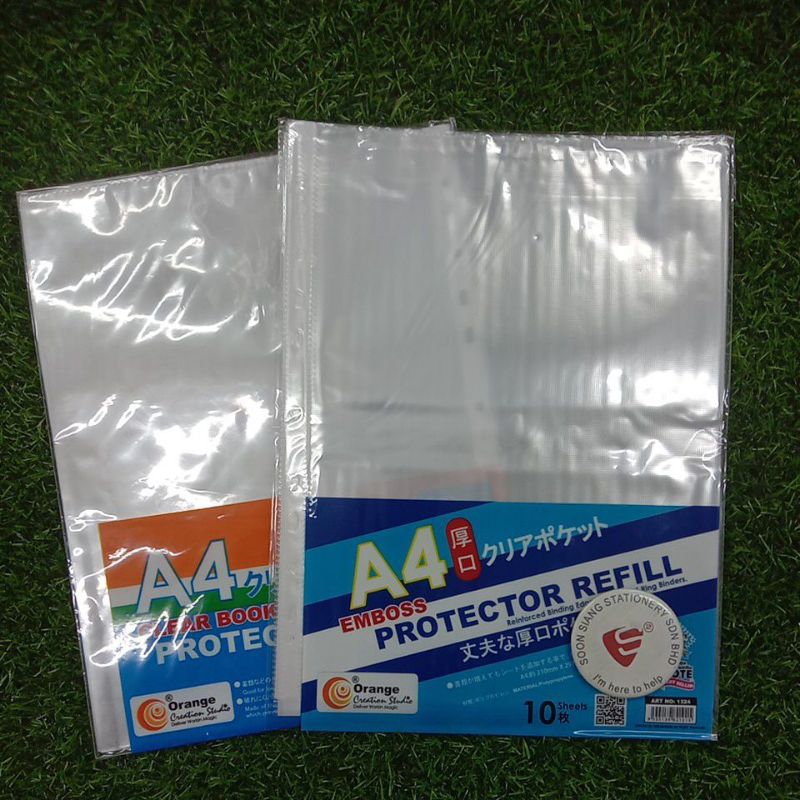 ORANGE A4 Sheets Protector Refill Emboss/Clear | Shopee Philippines