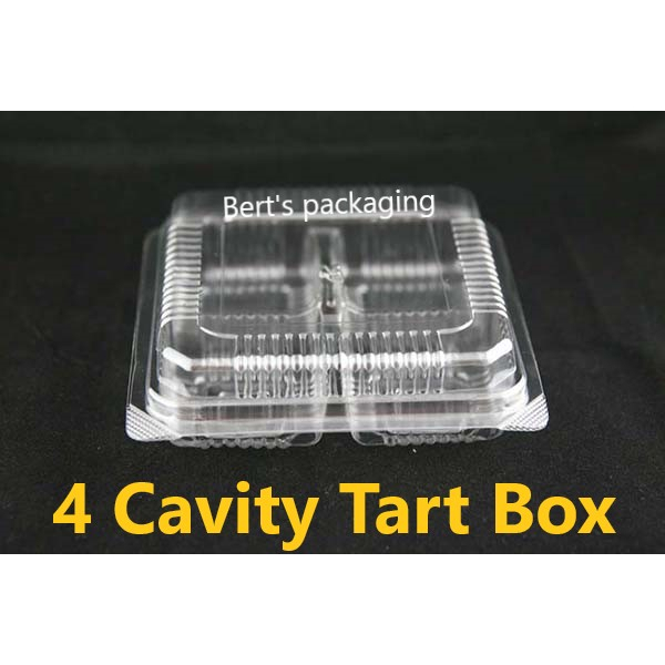 4-Cavity Plastic Tray 50pcs / Cheese Tart Tray Box / Mini Cake Tray ...