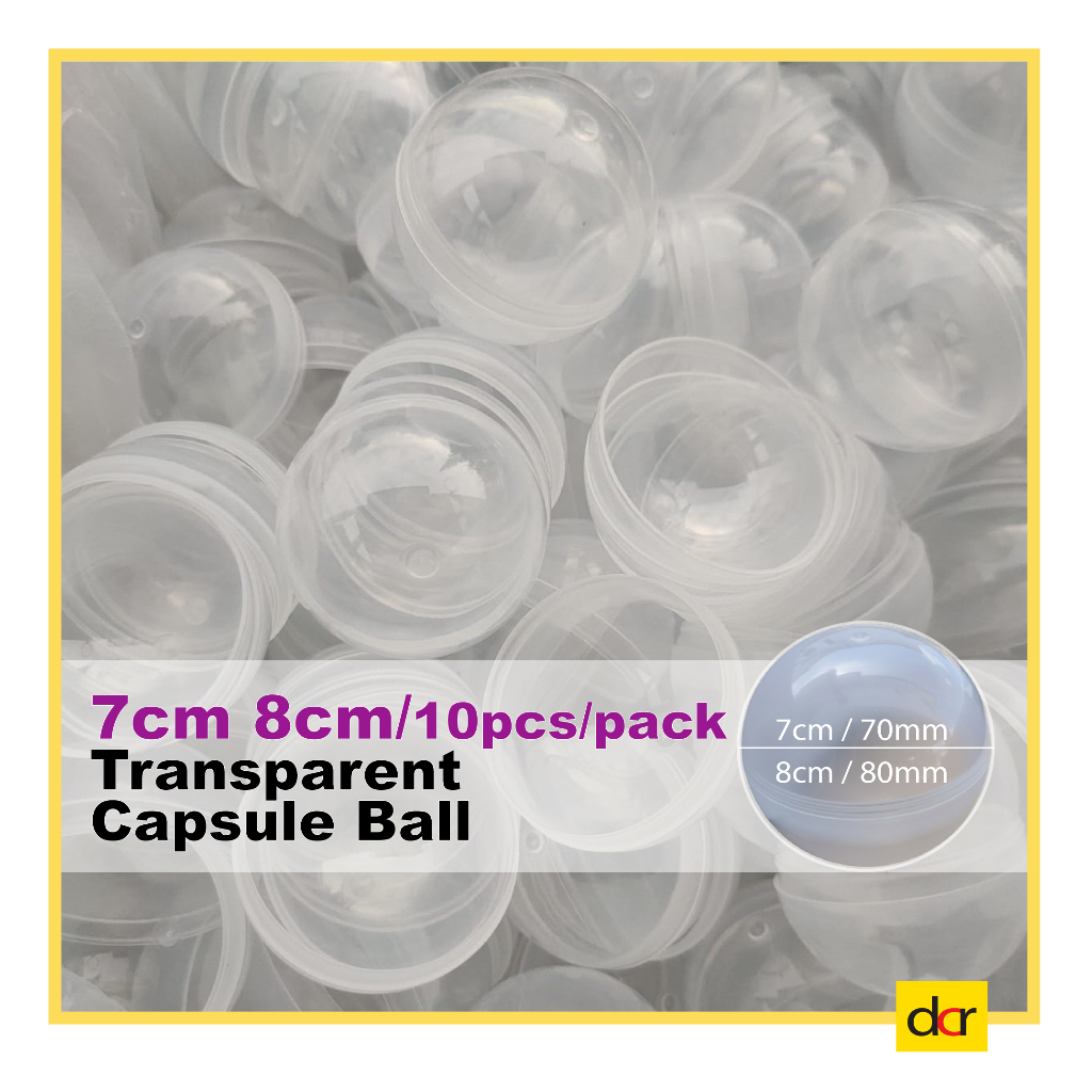 (10pcs) 7cm 7.5cm 8cm 70mm 75mm 80mm Transparent Capsule Ball Empty ...