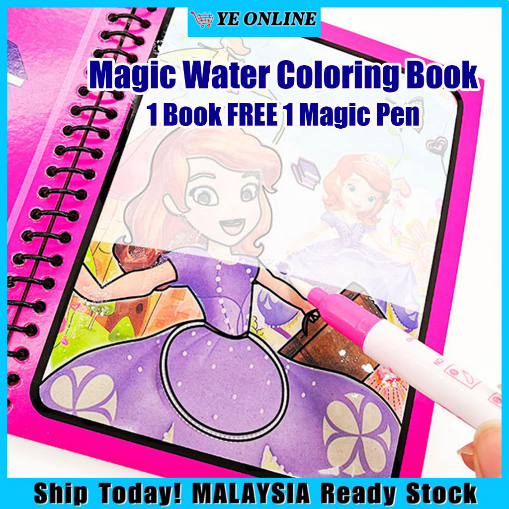 Kids Magic Water Reusable Coloring Colouring Books Book Drawing Magic ...