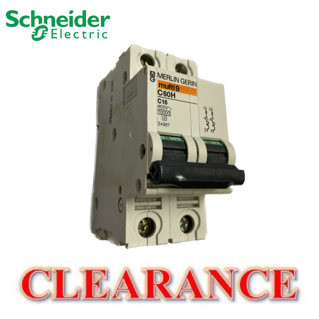 MERLIN GERIN C60H C16 (24987) CIRCUIT BREAKER C16, C60H, 2P, 16A, C ...