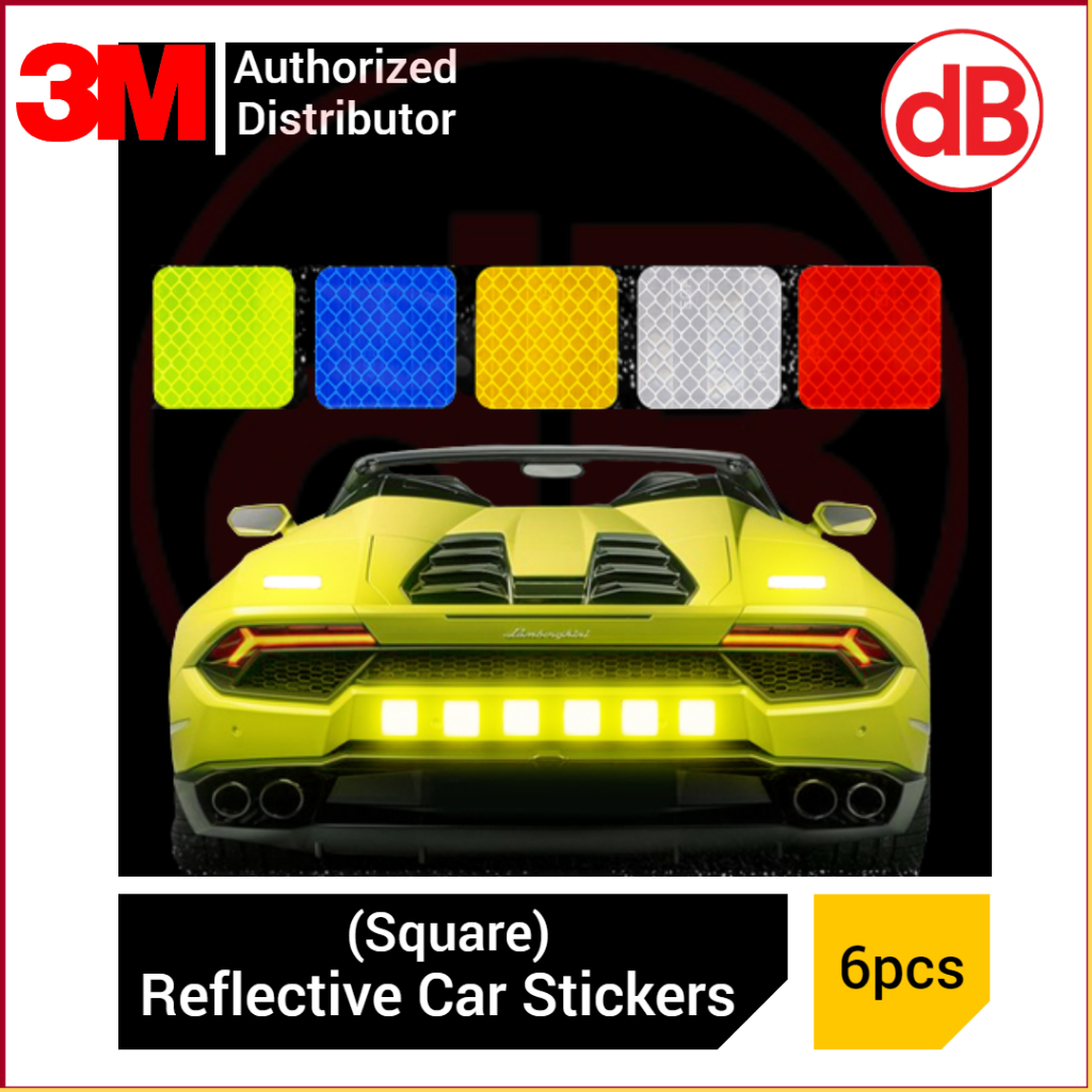 6pcs/set - 3M HIP Square Reflective Car Sticker (50mm x 50mm) | Shopee ...