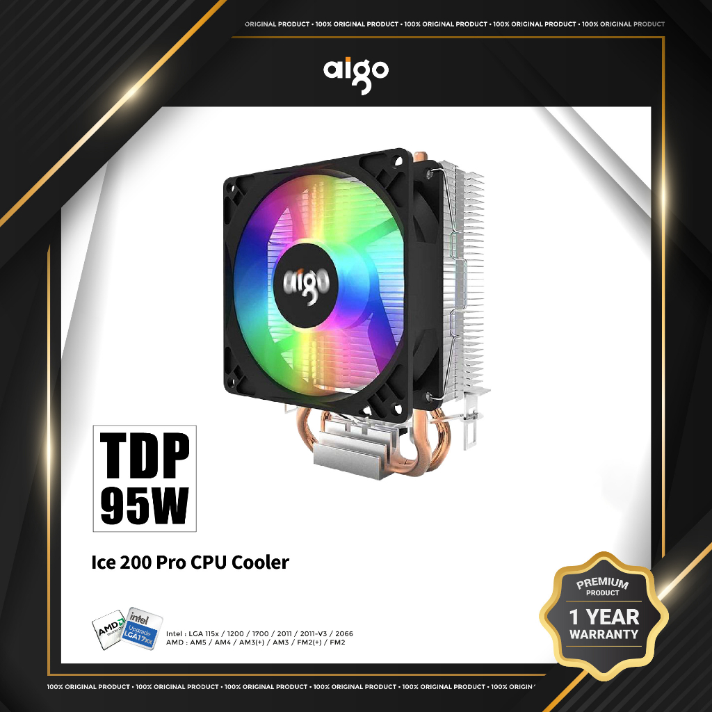 aigo ICE 200 Pro CPU Air Cooler with RGB Fan | Shopee Philippines