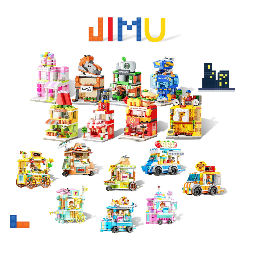 JIMU Street View Block Series 3D Model Building Block Interior Décor ...
