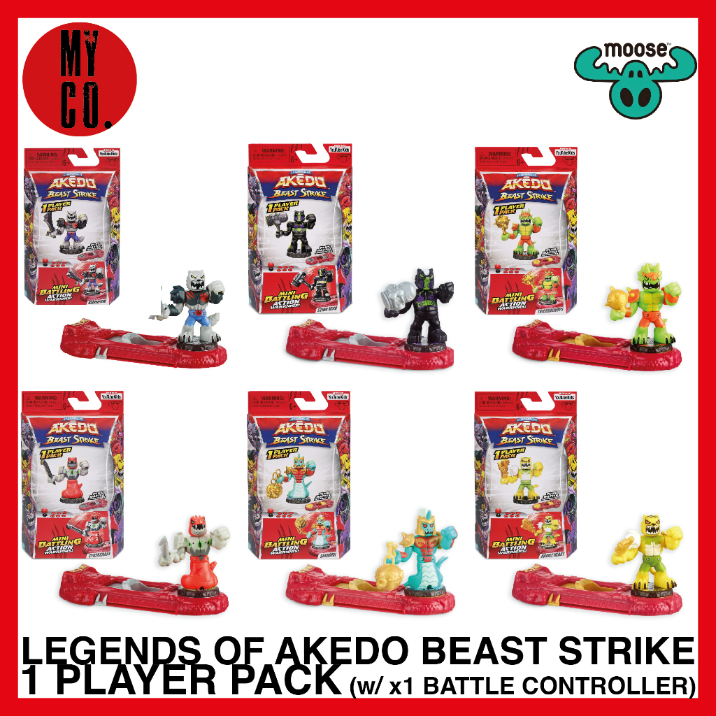 LEGENDS OF AKEDO BEAST STRIKE 1 PLAYER PACK PLUS BATTLE CONTROLLER MOOSE TOYS single CYBERSNAKE ...