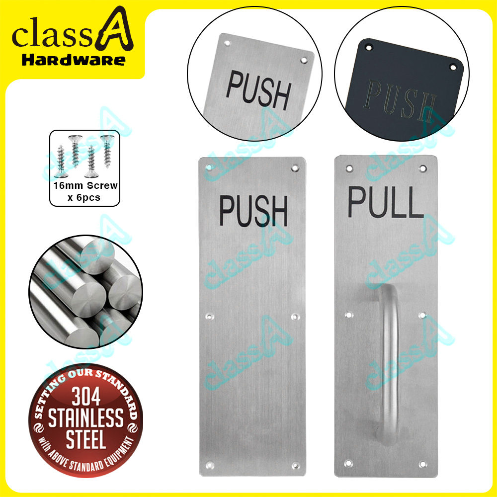 ClassAHW Stainless Steel Push Pull Plate Toilet Entrance Door Aluminum ...