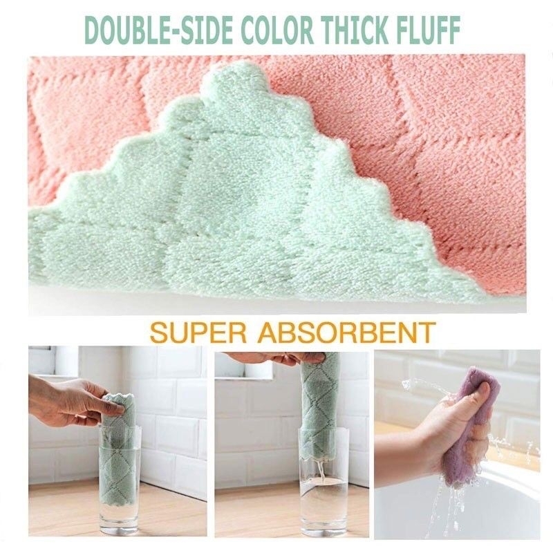 0 Microfiber Cleaning Cloth Hand Washing Cloth Kitchen Soft Thick Towel ...