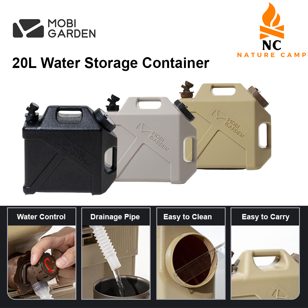 MOBI GARDEN Camping 10L 20L Water Tank Portable Water Bucket Container Food Grade Nature Camp ...