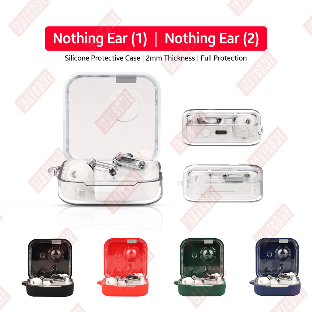 Nothing Ear (2) & Ear (1) Earbuds Case, Silicone Protect Cover (Full ...