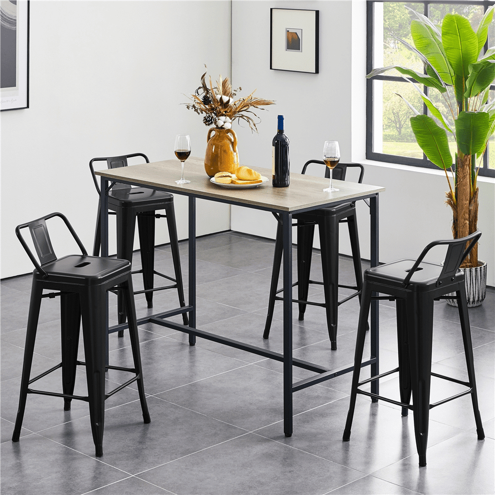 Metal High Chair Bar Stool Cafe Kitchen Dining Restaurant Outdoor Bar ...