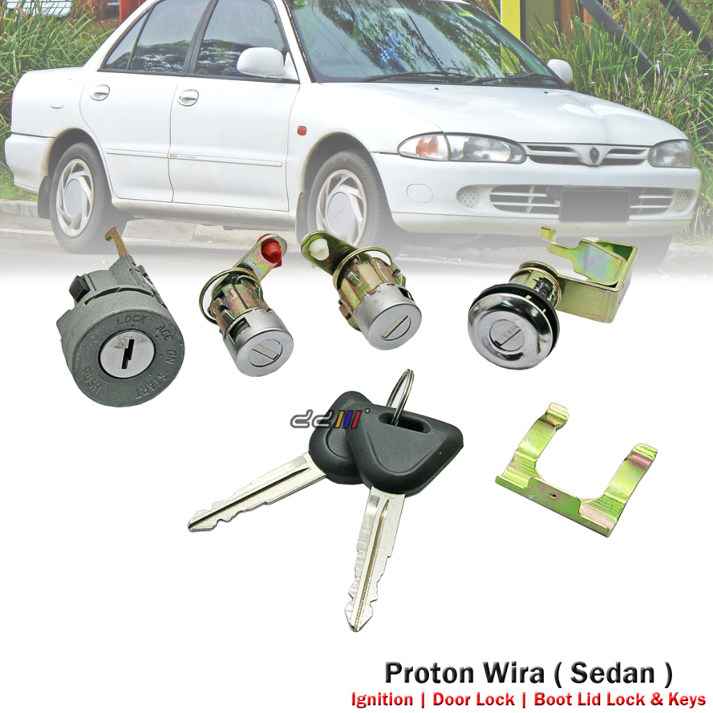 Proton Wira Door Key Lock Set Starter Ignition Switch Kunci Pintu (Full ...