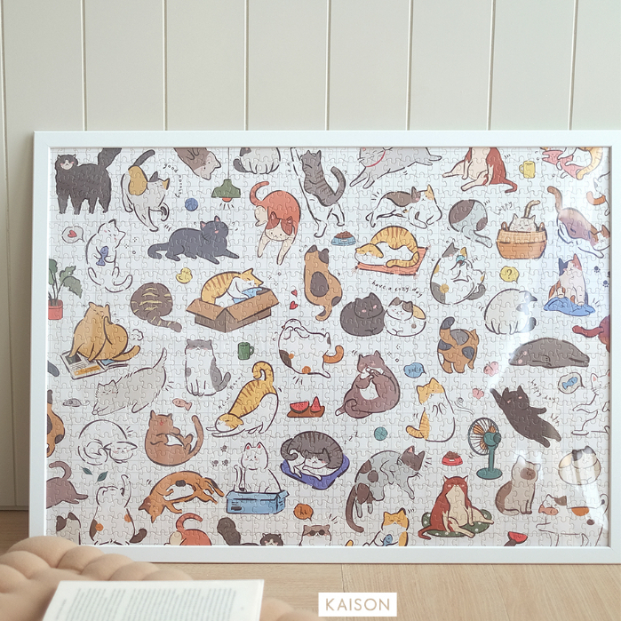 Kaison Puzzle Art Wall Art Jigsaw Puzzle 1000pcs Cat Design | Shopee ...