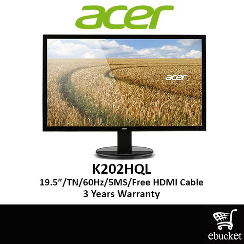 ACER K202HQL 20' LED MONITOR WITH ( HDMI ) ( FREE HDMI CABLE ) | Shopee ...